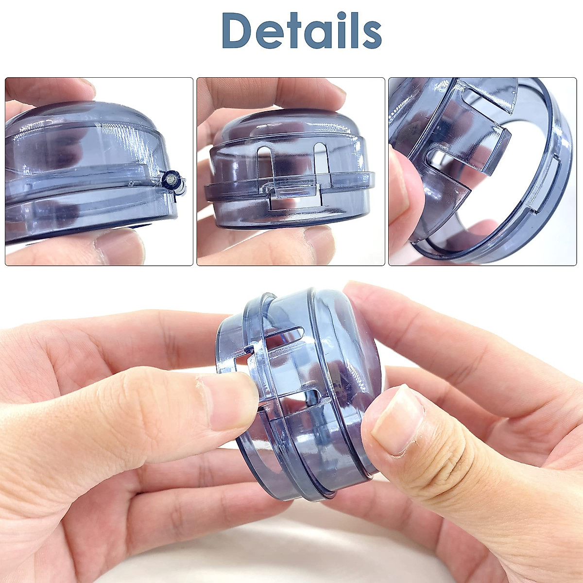 Zariocy 5 Pack Safety Stove Knob Covers, Black Clear Upgraded Unlock Safety Guards for Kitchen Gas and Oven, Stove Guard with Extra Adhesives, Large Universal Design to Protect Kitchen Security