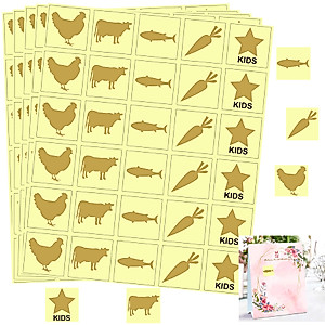 Wedding Meal Choice Stickers for Place Cards 1 '' Gold Meal Sticker Wedding Meal Indicator Stickers- Place Card Menu Choices Catering Food Stickers Place Cards for Wedding Banquet,Chicken,Fish 300Pcs