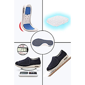 ZUMEIJIA Women's Diabetic Shoes Add Fertilizer to Widen Swollen Feet, Easy to Put On and Take Off, Adjustable Indoor and Outdoor Non-Slip Walking Sneakers Blue 6