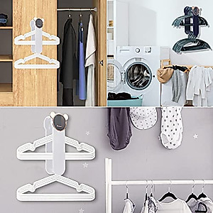 Hanger Organizer Stacker,Wall Mounted Stretchable Clothes Hanger Holder Organizer,Hanger Storage Rack(Blue)