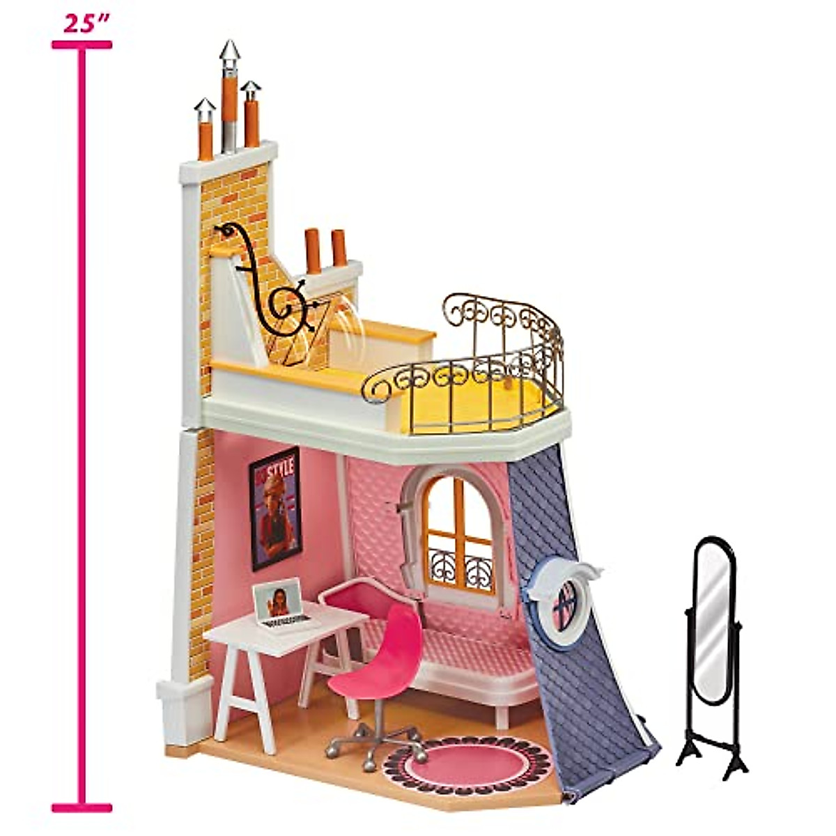 Miraculous Ladybug Marinette's 2-in-1 Bedroom and Rooftop Playset with Accessories by Playmates Toys
