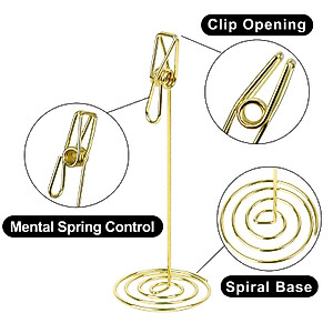 Muka 10pcs Place Card Holders, 6 Inch Fish-Shape Spring Steel Wire Clamp Photo Clips (Rose Gold)