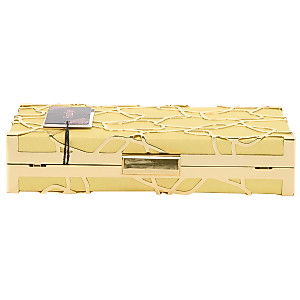 Fawziya Evening Purse Satin Geometric Metal Hollow Oversized Clutch Bags For Women Clutchess-Gold