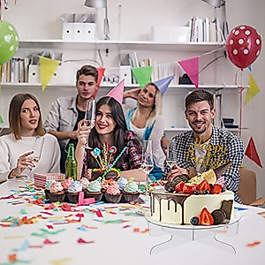 3 PCS Acrylic Cupcake Stand 2 Set of 3 Tier Clear Cupcake Stand Dessert Tower and 1 Tier Round Cake Stand Holder Bakery Display Serving Tray for Wedding Baby Shower Party Decor