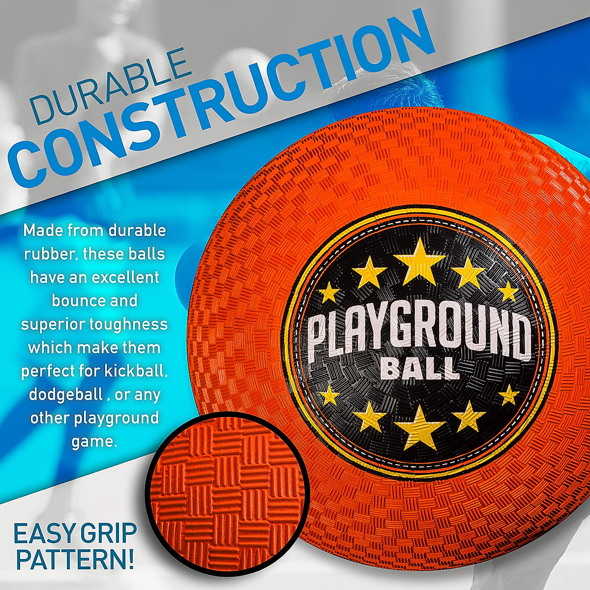Franklin Sports Playground Balls - Rubber Kickballs and Playground Balls with carry bag For Kids - Great for Dodgeball, Kickball, and Schoolyard Games – 8.5” Diameter, Multicolor Pack of 6