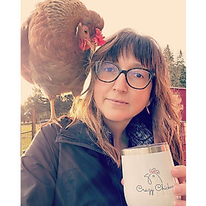 Crazy Chicken Lady - Stainless Steel Stemless Wine Glass - Crazy Chicken Lovers Gifts