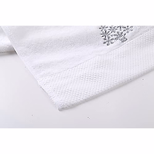 2 Pack Christmas Hand Towels 100% Cotton Embroidered Premium Luxury Decor Bathroom Decorative Dish Towels Set for Drying, Cleaning, Cooking, Holiday Towels Gift Set 13.7'' x 29.5''