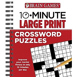 Brain Games - 10 Minute: Large Print Crossword Puzzles (Volume 1)