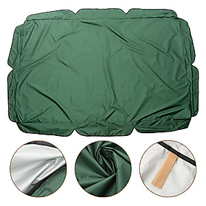 Cabilock Outdoor Swing Canopy Replacement Chair Canopy Seat Furniture Sunshade UV Block Garden Swing Cover for Patio Yard Seat - Three seat 195x125cm (Green)