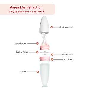Termichy Baby Food Dispensing Spoon: Squeeze Feeder Dispenser for Baby - Self Feeding Bottle Spoon