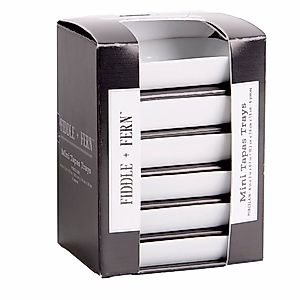 Home Essentials 15243 Fiddle and Fern Rectangle Mini Tapas Plate, Set of 6, White