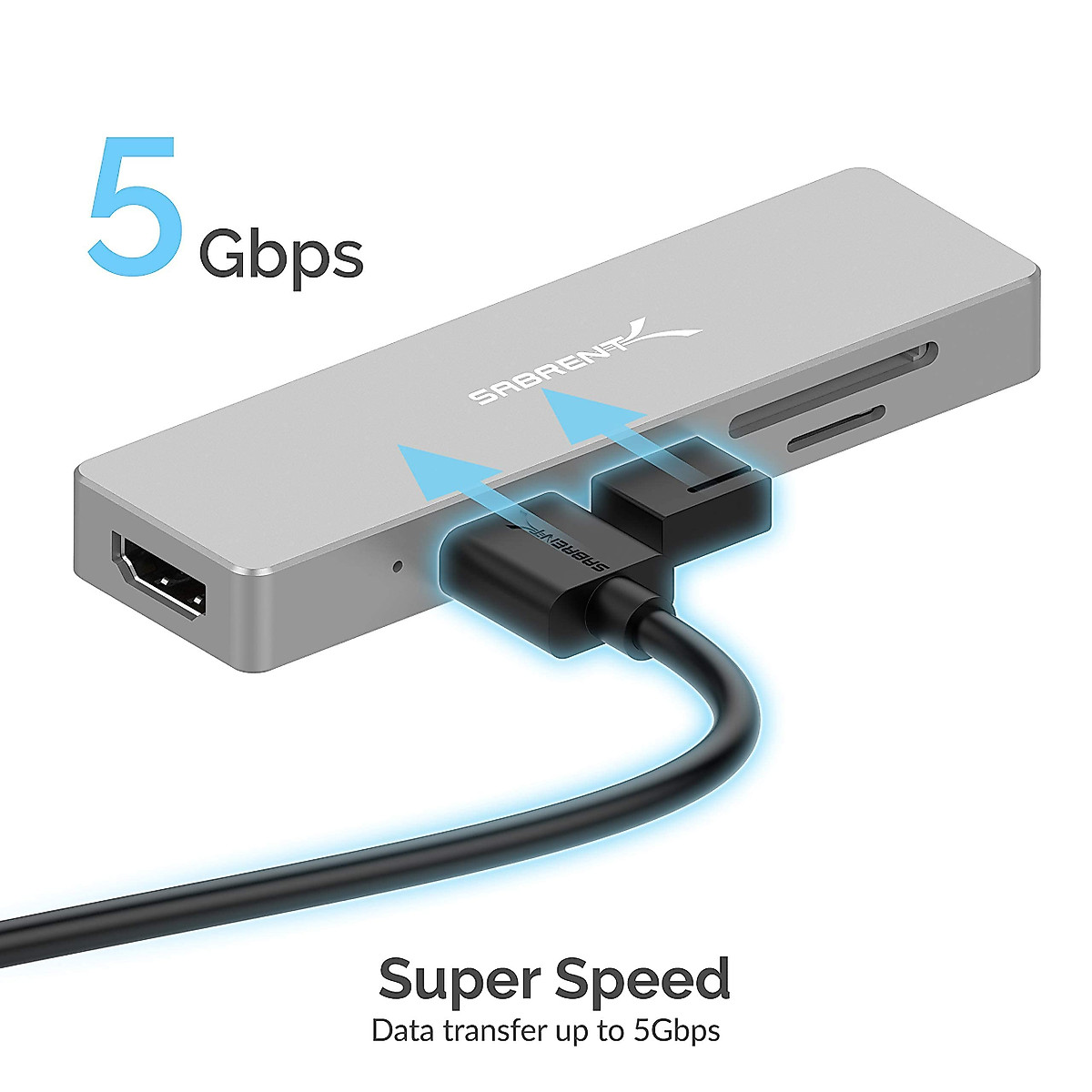 Sabrent 5 in 1 USB C Multi-Port HUB + USB Type-C Dual HDMI Adapter