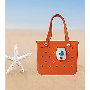 Sexyppl 1 Pack Cactus Box Charms Accessories Compatible with BoggBags Cartoon Cactus Box Insert Decorative Charms for Totes Beach Totes Keep Phone Keys (Green and White)