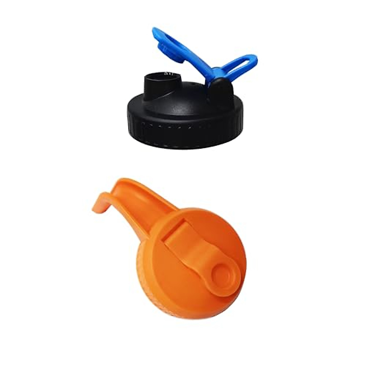 yagyu 2-piece set of wide mouth Mason jar with handle, reusable leak proof seal, protein powder plastic cap, Mason jar 86mm cold extraction cap (bottle not included) (Black Blue Orange)