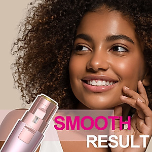 Eyebrow Razor & Facial Hair Removal for Women (2 in 1, USB Rechargeable), 100% Painless Hair Removal, Eyebrow Trimmer and Hair Remover Kit with Light for Eyebrow, Face Peach Fuzz, Lips, Body (Pink)