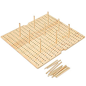 24 x 21 Inch Wood Peg Board System Dish and Plate Organizer Adjustable Wood Drawer Organizer Pegboard Wall Organizer Shelf and Drawer Organizer for Food Containers Cookware Utensils