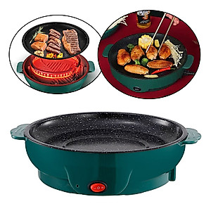 Electric Griddles, Versatile Electric Grills 110V Large-Capacity Electric Frying Pan 3-In-1 Pot Electric Bakeware for 2-4 People Electric Skillets