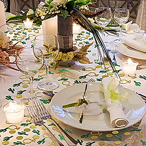 300 Pieces Cactus Gold Bachelorette Party Table Confetti, Glitter Cactus Diamond Ring Confetti,boho Table Scatter Confetti, Catus Bridal Shower Bachelorette Party Decorations Glitter Paper Confetti