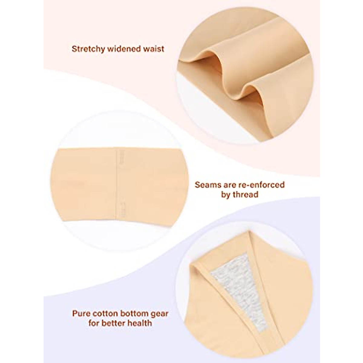 Sunm Boutique 6 Pack Seamless Thongs for Women No Show Thongs Nylon Stretch Thong Panties Underwear Black XS-XXL