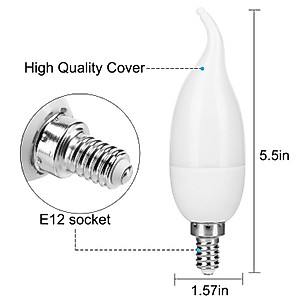 Venforze E12 Flame Bulbs 6 Pack, 3 Mode LED Candelabra Flame Light Bulb 1.2 Watt Warm White Chandelier Flame Bulbs,1800k Candle Light Bulbs, Flame Tip for Christmas Party Decorations