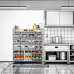 Seville Classics WEB560 7-Tier NSF 21 Bin Rack Shelving, Gray