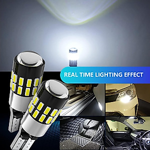 Slykew Pack-2 Car Super Bright LED Bulb, 3014-30SMD Non-polarity License Plate Light, Backup Reverse Lights, for Most Cars SUVs and Trucks 360 Degrees Aluminum Plug-and-play Bulb (White Light)