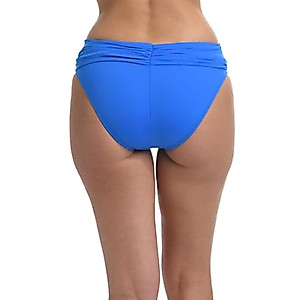 La Blanca Women's Island Goddess Shirred Band Hipster Bikini Swimsuit Bottom, Capri Blue, 8
