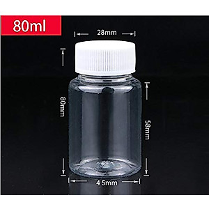 12PCS Clear Empty Portable Thicken Plastic Bottles Case with White Screw Cap Holder Storage Container for Liquid Solid Powder Dispense (80ml/2.7oz)
