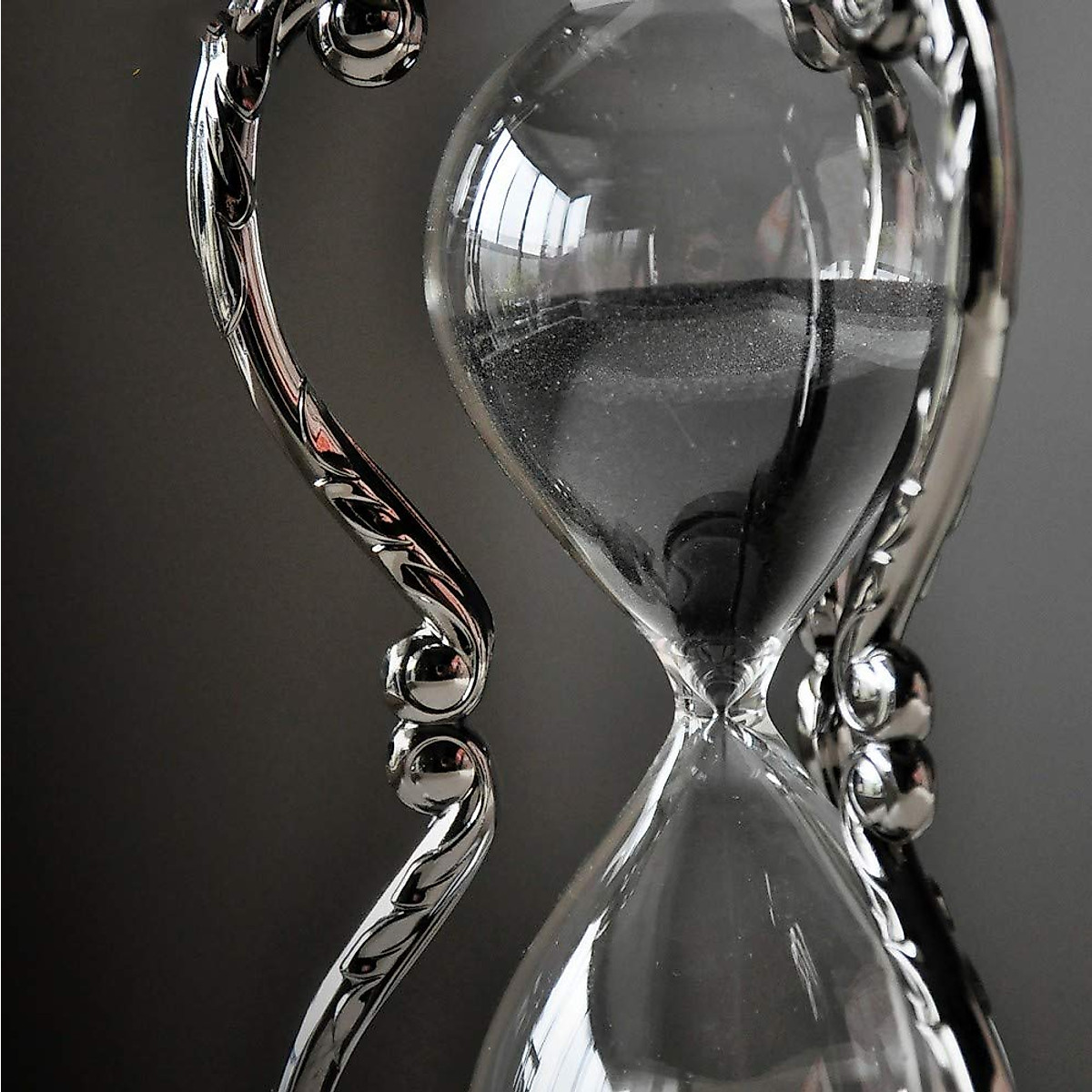 Black Antique Decorative Hourglass Sand Timer - 30 Minute, Unique Vintage 12 Constellations Metal Art Hour Glass for Office Desk Home Decor - Birthday Gift,Taurus