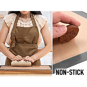 Zulay Kitchen (2 Pack) Silicone Baking Mat Sheet Set - Reusable Baking Mat Nonstick - Half Sheet Baking Mat For Oven - 16.5" x 11.6" (Dark Gray)