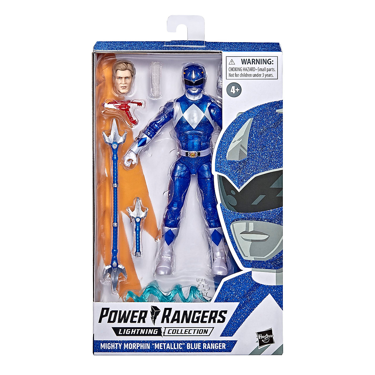 Power Rangers Lightning Collection 6-Inch Mighty Morphin Metallic Blue Ranger Collectible Action Figure Toy with Accessories F2353