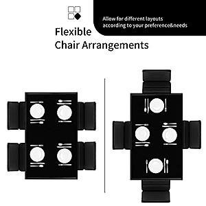 paonne 5-Pieces Glass Dining Table with Chairs Set, Modern Dining Table Set for 4, Glass Kitchen Table and Chairs Set, Glass Dining Room Set for 4 for Home Kitchen/Dinette/Restaurant