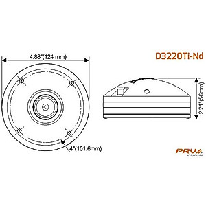 PRV AUDIO D3220Ti-Nd 2" Exit Titanium Neodymium 220 Watts RMS Pro Audio Compression Driver 3" VC 110dB (Single)