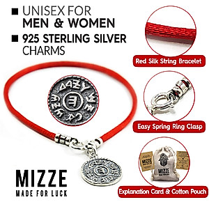 Prosperity & Success Charm Bracelet - Sterling Silver Coin Amulet on Red Silk String - Women's 7" Protection Bracelet - Personal Gift for Women, Mom, Wife