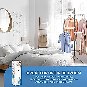 Home Spirit Tripod Clothing Rack, Indoor Clothes Drying Rack for Laundry, Foldable for Storage, Adjustable Height Up to 74", Five Removable Adjustable Hangers, Holds Up to 36 Garments