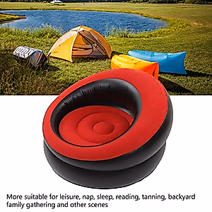 ASHATA Inflatable Leisure Sofa, Simple Sofa Flocking Couch, Inflatable Chair Ergonomic Design Air Chaise Lounge Portable Blow Up Sofa, for Room Balcony Garden Terrace (Red)