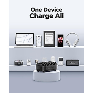 ORICO 120W Charging Station for Multiple Devices, 10-Ports USB Charging Docking Organizer Station, Multi USB Charging Station Compatible with iPad, Tablet, Kindle, Airpods and Cell Phone