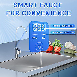Vortopt Reverse Osmosis System Tankless - RO Water Filter System Under Sink,600GPD Fast Flow,TDS Reduction,1.5:1 Pure to Drain,Smart Facuet Reminder,Water Purifier,QR03