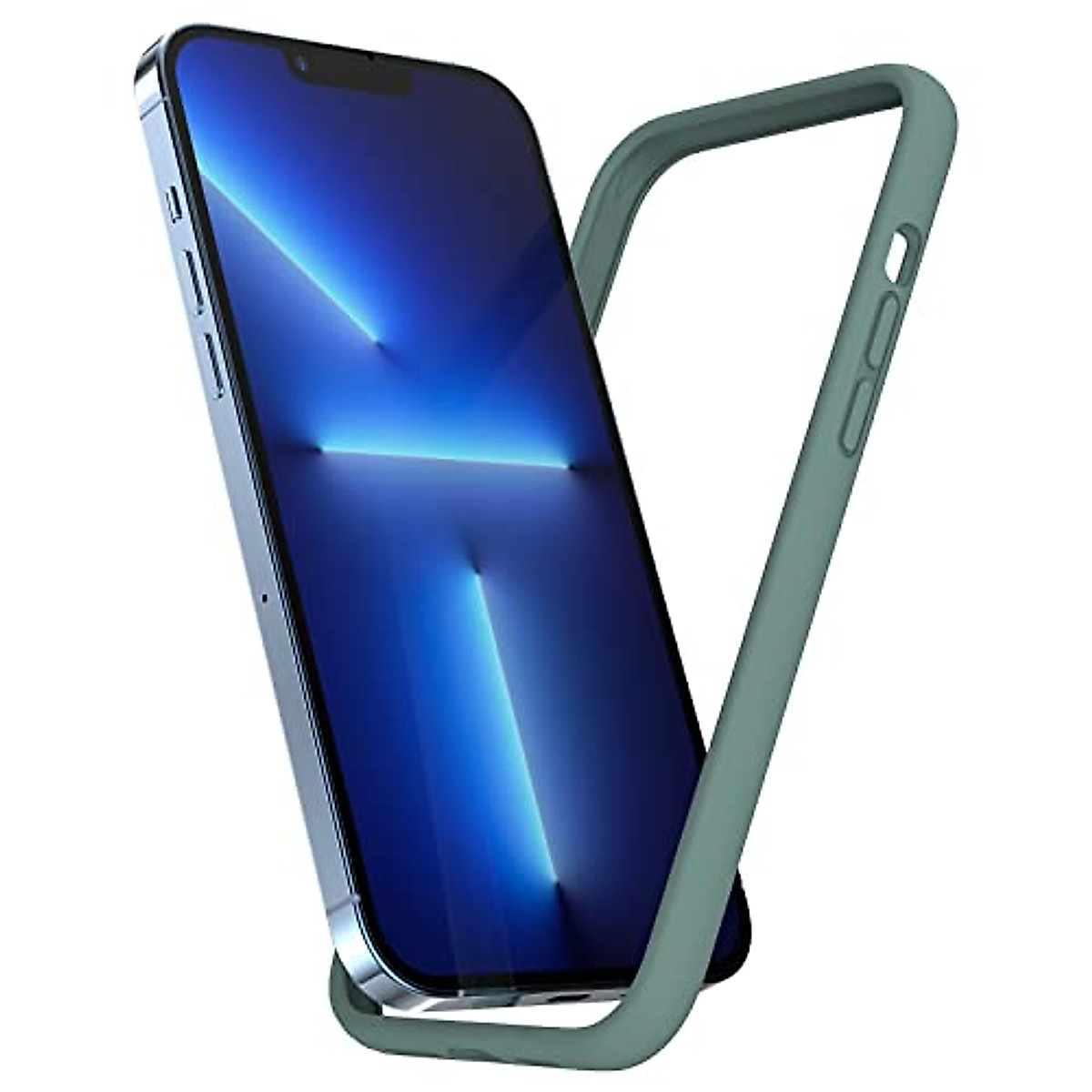 K TOMOTO Compatible iPhone 13 Pro Max Bumper Case (6.7 Inch), Liquid Silicone Bumper Case [Shock-Absorb] [Raised Edge Protection] [Drop Protection] [Silky and Soft Touch] Frame Bumper Case, Pine Green