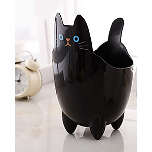 123Arts Cute Cartoon Cat ABS Table Bathroom Trash Can Storage Bucket