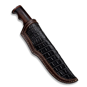 Hercules Knives Custom Premium Quality Leather Sheath Tooled Crocodile Leather Sheath/Hunting Knife Sheath Universal Leather Knife Sheath Sheath Fit up to 8.0" Blade 100% Real Laether