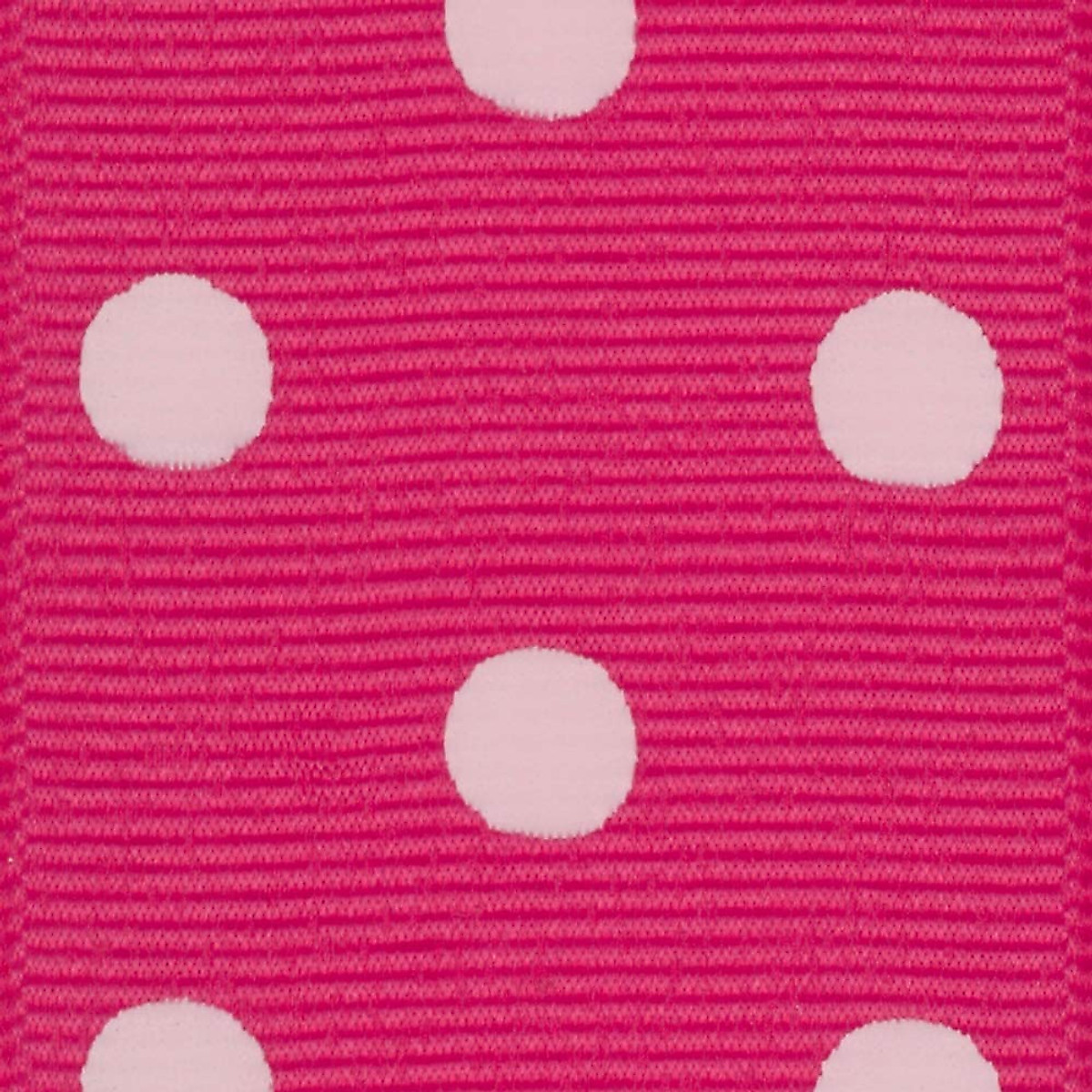 Offray 945865 1.5" Wide Grosgrain Ribbon, Shocking Pink and White Polka Dot, 3 Yards