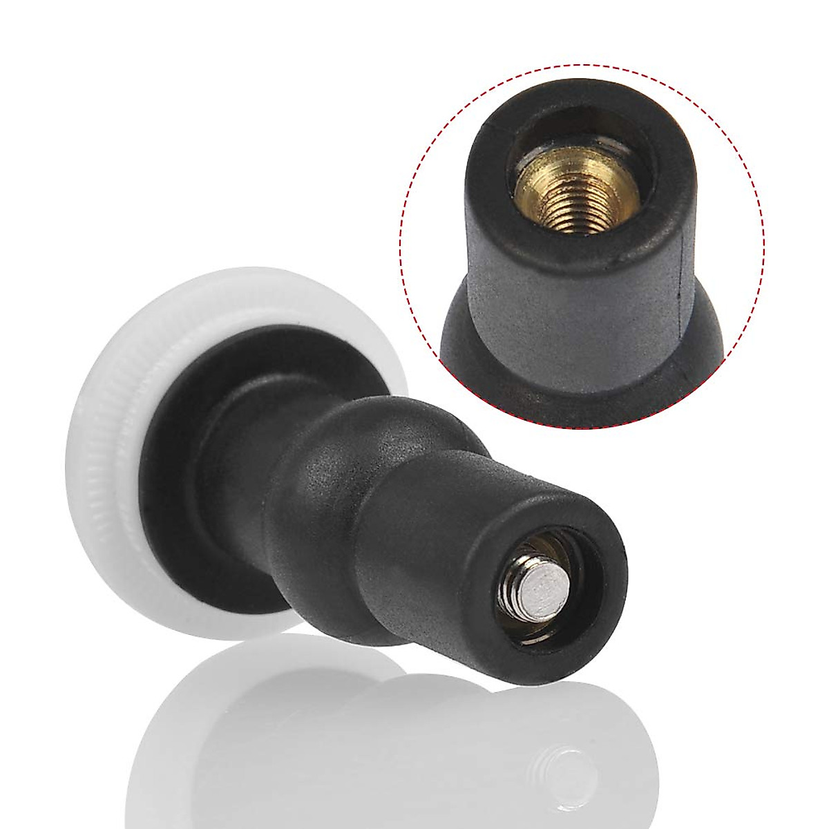 FOCCTS 4 Pack Toilet Seat Fixing Screws, Universal Toilet Seat Fixings Fix Expanding Rubber Top Nuts Screws, Toilet Seat Bolts Kit Toilet Seat Hardware Replacement Kit