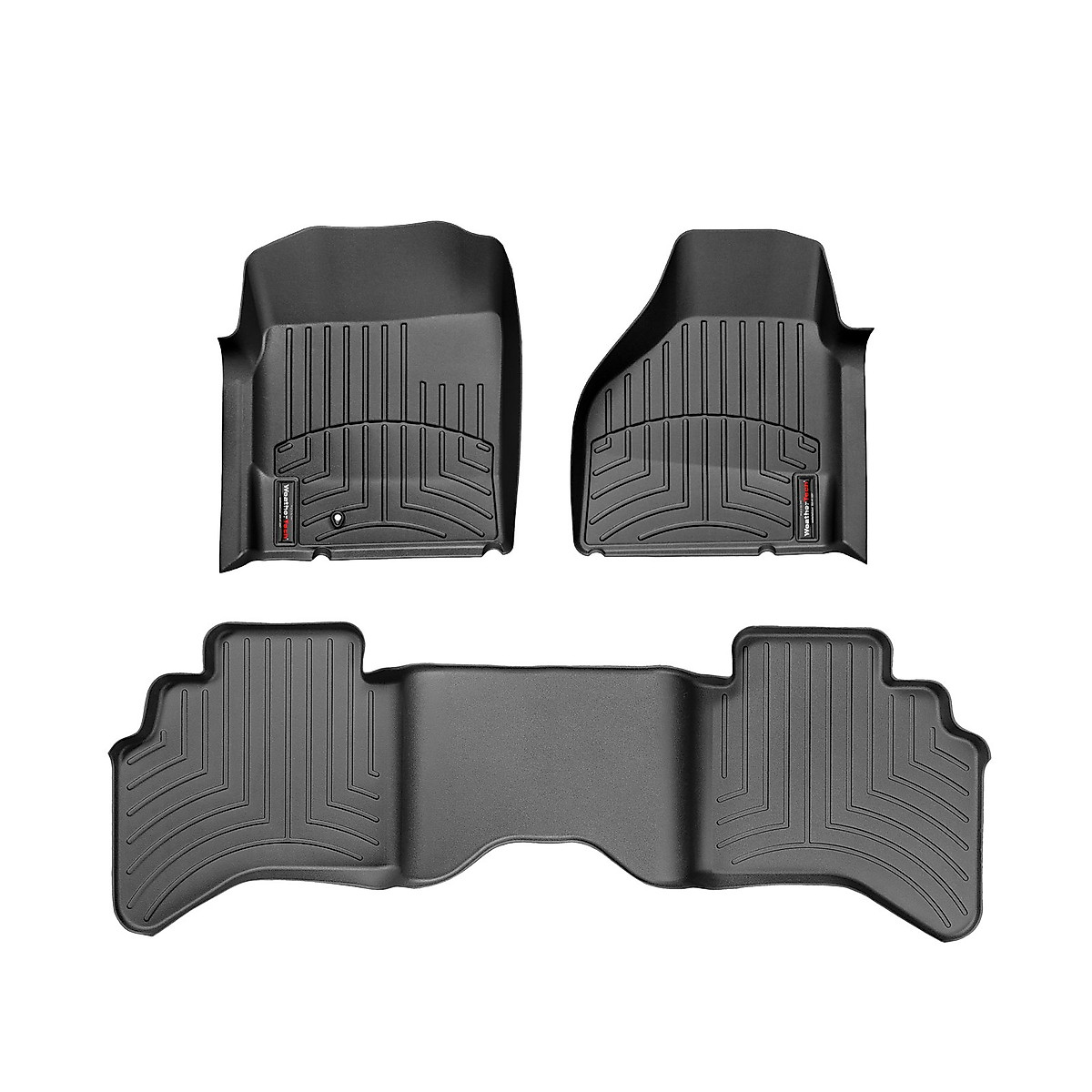 WeatherTech Custom Fit FloorLiners for Dodge Ram Truck 1500, Ram Truck 2500/3500-1st & 2nd Row (440121-440042), Black