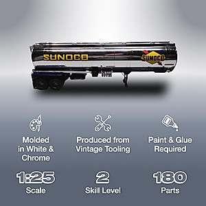 AMT Fruehauf Plated Tanker Trailer (Sunoco) 1:25 Scale Model Kit