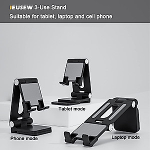Ieusew Foldable Tablet Stand, Portable Ipad Stand for Desk, Multifunctional Desktop Stand Holder for Tablet and Cell Phone.