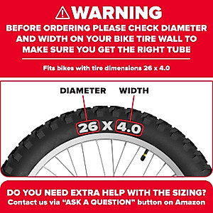 Ultraverse 26 x 4.0 Inner Tube set with Schrader Valve - Ideal for Mountain Bikes & E-Bikes with 26-Inch Fat Tires - Durable & Reliable Performance- 2 pack with tire levers