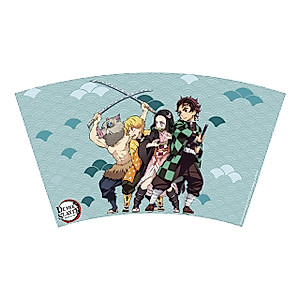 ABYSTYLE Demon Slayer 16 Oz. Plastic Acrylic Tumbler Carnival Cup With Reusable Straw & Leakproof Lid BPA-Free Featuring Inosuke, Zenitsu, Nezuko & Tanjiro Anime Manga Drinkware Gift