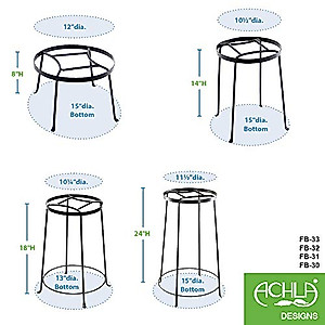 Achla Designs FB-30 Argyle Wrought Iron Plant Stand, 8-inch H, Graphite