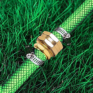 Hourleey Garden Hose Repair Connector with Clamps, Fit for 3/4" or 5/8" Garden Hose Fitting (6-Set)
